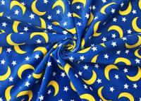 China 210GSM Polyester Velvet Fabric with Moons & Stars Water Printing Pattern - 150cm Width for Home Textiles for sale