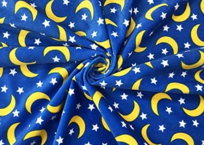 China 210GSM Polyester Velvet Fabric with Moons & Stars Water Printing Pattern - 150cm Width for Home Textiles for sale