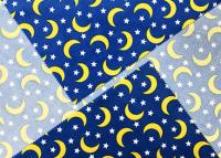 China 210GSM Polyester Velvet Fabric with Moons & Stars Water Printing Pattern - 150cm Width for Home Textiles for sale