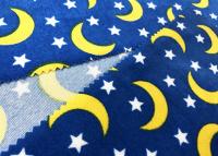 China 210GSM Polyester Velvet Fabric with Moons & Stars Water Printing Pattern - 150cm Width for Home Textiles for sale