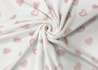 China 260GSM Polyester Velvet Fabric 92% Polyester 8% Spandex 150cm Width Pink Heart Pattern Home Textile for sale