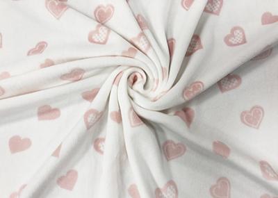 China 260GSM Polyester Velvet Fabric 92% Polyester 8% Spandex 150cm Width Pink Heart Pattern Home Textile for sale