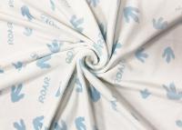China 260GSM Baby Blue Footprints Stretch Velvet Fabric - 92% Polyester 8% Spandex, 150cm Width for sale