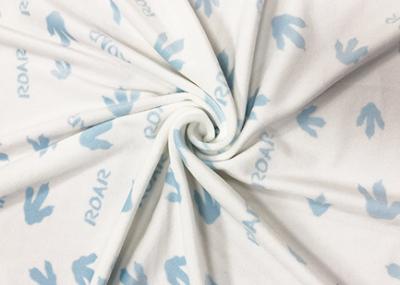 China 260GSM Baby Blue Footprints Stretch Velvet Fabric - 92% Polyester 8% Spandex, 150cm Width for sale