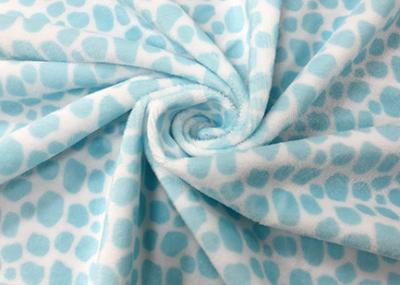 China 210GSM 100% Polyester Velvet Fleece Fabric - 150cm Width Blue Leopard Print Material for Textiles for sale