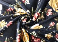 China 240GSM Polyester Velvet Fabric with 6% Spandex - 150cm Width Night Garden Print for Women's Dresses for sale