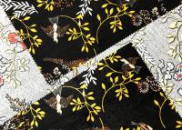 China 240GSM Warp Knitted Polyester Velvet Fabric - Birds & Flowers Pattern, 150cm Width for Women's Dresses for sale