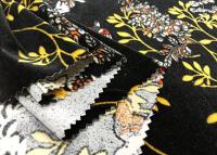 China 240GSM Warp Knitted Polyester Velvet Fabric - Birds & Flowers Pattern, 150cm Width for Women's Dresses for sale