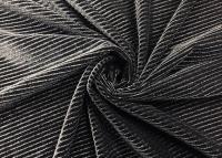 China 220GSM Stretch Corduroy Fabric - 93% Polyester, 150cm Width, Black Color for Clothing and Upholstery for sale