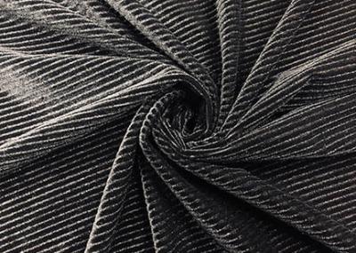 China 220GSM Stretch Corduroy Fabric - 93% Polyester, 150cm Width, Black Color for Clothing and Upholstery for sale