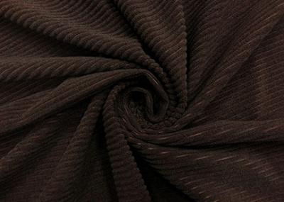 China 235GSM Dark Brown Polyester Corduroy Fabric for Clothing and Home Textiles - 150cm Width for sale