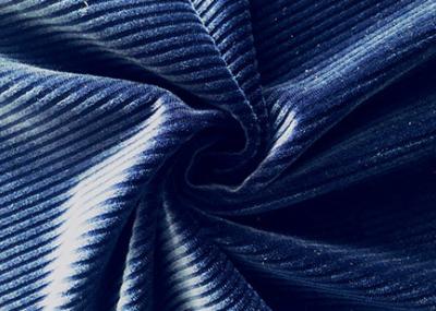 China 250GSM Stretch Corduroy Fabric 92% Polyester 160cm Width Navy Blue for Clothing and Accessories for sale