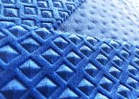 China 200GSM Embossed Velvet Upholstery Fabric - 150cm Width 100% Polyester Prussian Blue for sale
