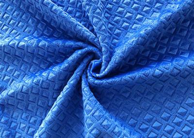 China 200GSM Embossed Velvet Upholstery Fabric - 150cm Width 100% Polyester Prussian Blue for sale