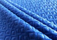 China 200GSM Embossed Velvet Upholstery Fabric - 150cm Width 100% Polyester Prussian Blue for sale