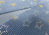 China 230GSM 100% Polyester Bronzing Corduroy Fabric with Stars Pattern - 155cm Width Blue Textile for sale