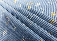China 230GSM 100% Polyester Bronzing Corduroy Fabric with Stars Pattern - 155cm Width Blue Textile for sale