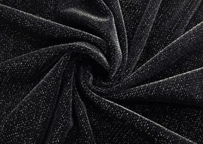 China 260GSM 94% Polyester Micro Velvet Fabric Silver Lurex Black 150cm Width for Women's Wear for sale