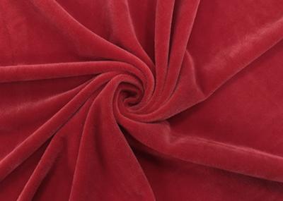 China 240GSM Stretch Velvet Fabric 92% Polyester 8% Spandex 160cm Width Dark Red Textile Material for sale