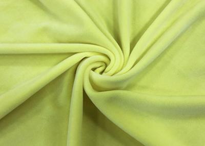 China 300GSM Warp Knitting Stretch Velvet Fabric Light Yellow 92% Polyester 8% Spandex 160cm for sale