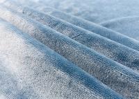 China 210GSM 100% Polyester Plush Fabric for Toys - 150CM Width Blue Color Warp Knitted Material for sale