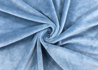 China 210GSM 100% Polyester Plush Fabric for Toys - 150CM Width Blue Color Warp Knitted Material for sale