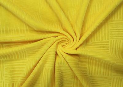China 210GSM 100% Polyester Embossed Micro Velvet Fabric - 160cm Width Yellow Home Textile Material for sale
