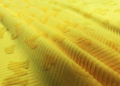 China 210GSM 100% Polyester Embossed Alphabet Letters Micro Velvet Fabric - 160cm Width Yellow Textile for sale