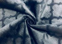 China 310GSM Embossed Velvet Upholstery Fabric - 100% Polyester, 150cm Width, Dark Blue for sale