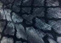 China 310GSM Embossed Velvet Upholstery Fabric - 100% Polyester, 150cm Width, Dark Blue for sale