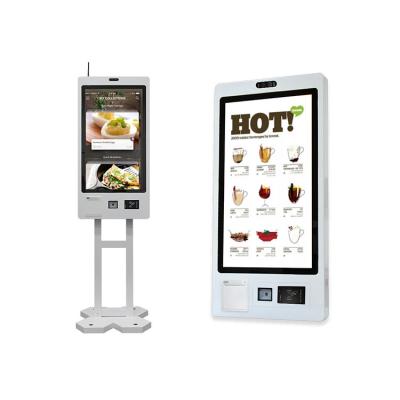 China 21.5 27 32 Inch Self Service Ticket Printer Kiosk Machine Smart Touch Kiosk Intelligent Self Place Order Checkout Kiosk Terminal for sale
