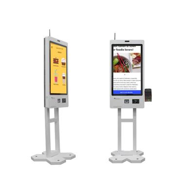 China Self Ordering Kiosk Touch Screen Kiosk Machine with A4 Printer in Restaurant Credit Card Payment Terminal Kiosk for sale