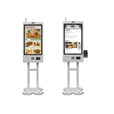 China Ticket Printing and RFID Reader Self Ordering Kiosk with Capacitive Touch 10 Point for sale