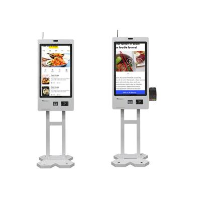 China Fast Food Restaurants Self Terminal Ordering Payment Kiosks Cash Bill Print for sale