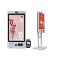 China 32 Inch Shopping Mall Automated Checkout Machine Touch Screen Digital Kiosk Printer QR Code Scanner for sale