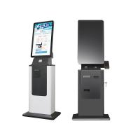 China 27 32 Inch Self Checkout Cash Payment Touch Screen Kiosk SDK QR Barcode Scanner Printer Metal Case Floor Standing Hotel Airport for sale