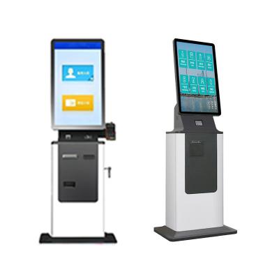 China Touch Screen Android System Hotel Check in Kiosk Floor Standing Cash Acceptor QR Code Scanner Barcode Reader Indoor Use SDK for sale
