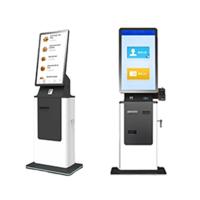 China RFID Enabled Self Service Kiosk for Check-in Passport Scanning Boarding Pass Printing and Cash Payment for sale
