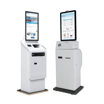China Touch Screen Self-Service Payment Kiosk Floor Stand Cash Recycle Currency Exchange Receipt Printer Kiosk Terminal Machine for sale