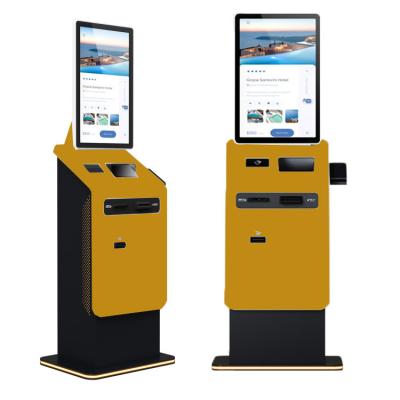 China 27 32 Inch Floor Standing Touch Screen Self Cash Dispenser Coin Recycler Android Bill Acceptor Printer Payment Kiosk Terminal for sale