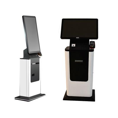 China Touch Screen Check in Kiosk Self Service Passport Scanner Card Reader Ticket Printer Payment Kiosk for Gaming Parking Hotel for sale