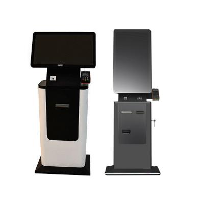 China 27 32 Inch Interactive Touch Self Service Kiosk Terminal Hotel Self Service Ticket Printer Card Reader Cash Coin Payment Kiosk for sale