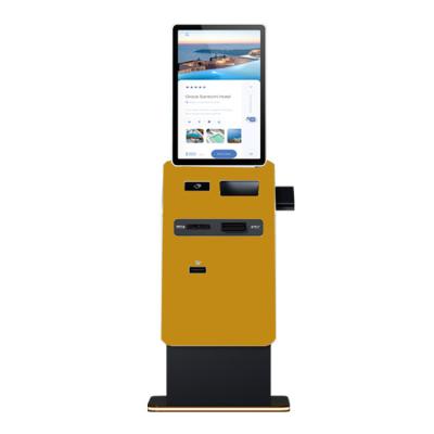 China Crtly Touch Screen Self Service Kiosk with Pos Machine Cash Coin Dispenser A4 Printer Self Payment Cash Dispenser Kiosk for sale