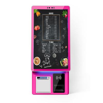 China 21.5 Inch Desktop Touch Self Service Ordering Kiosk Receipt Printing Card Reader Card Reader Scanning Cashless Payment Kiosk for sale