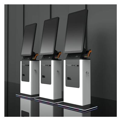 China 32'' Hotel Check-in Ticket Printer Kiosk for ATM Deposit and Foreign Currency Exchange for sale