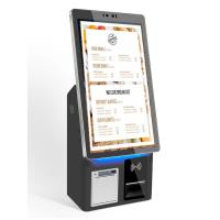 China 15.6 Inch Kiosk Pcap Floor Stand Self Service Digital Touch Screen Kiosk With Printer for sale
