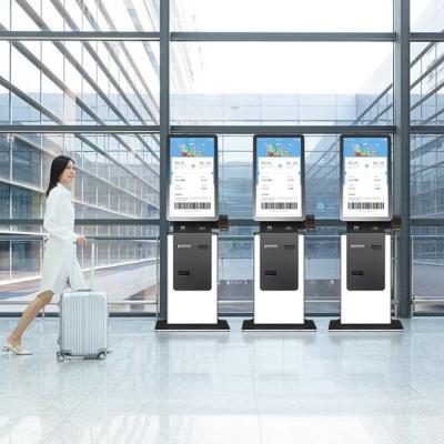 China 27'' Self Hotel Airport Check-In Printer Kiosk with Cash Deposit and ATM Function for sale