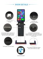 China FHD Resolution Thermal Printer Self Ordering Kiosk Desktop Installation for sale