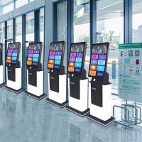 China 32inch Hotel Airport Check In Ticket Printer Kiosk with Self Service Touch Screen and Cash Deposit for sale