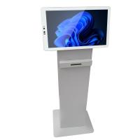 China 21.5 Inch Touch Screen Self Service Ordering Kiosk Restaurant QR Scanner Receipt Printer Ordering Kiosk Terminal for sale